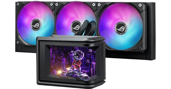 Liquid Cooler ASUS ROG RYUO IV SLC 360 ARGB with 6.67" Curved AMOLED ...