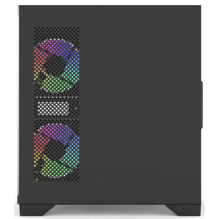 GAMING CASE HOOK BOLT TEMP-GLASS MID TOWER With 4 FANS RGB - BLACK ...