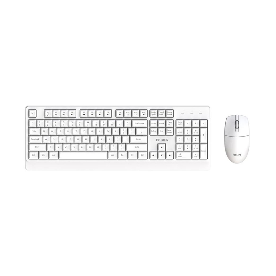 PHILIPS SPT6347W/89 3000 Series wireless Combo KB+Mouse, fast 2.4GHz ...