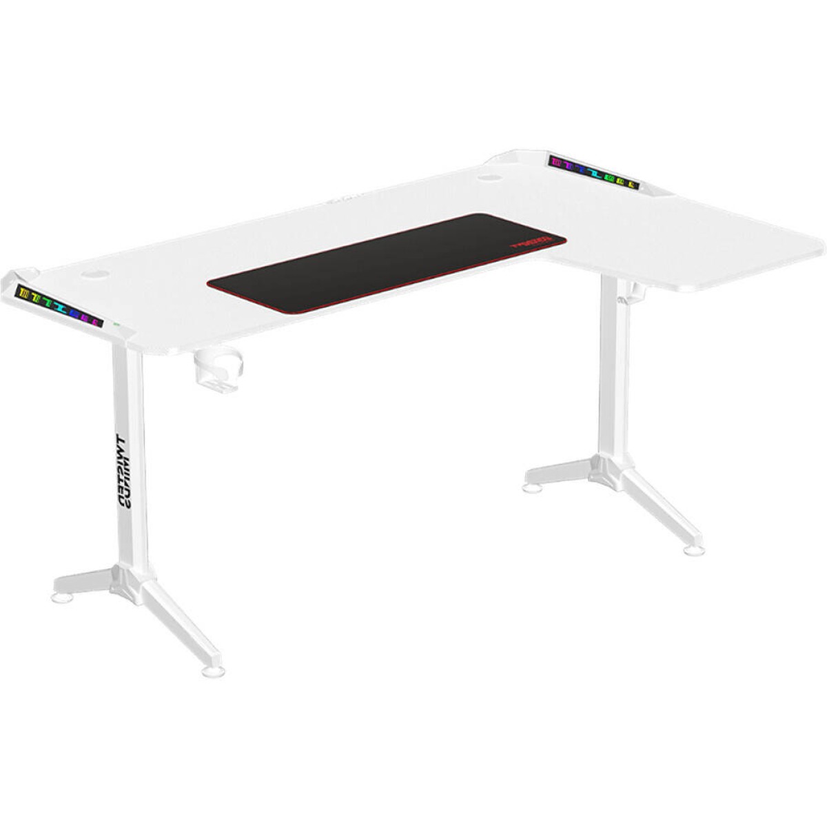 Gaming Desk TWISTED MINDS Warrior L-Shaped RGB Gaming Desk – White 160× ...