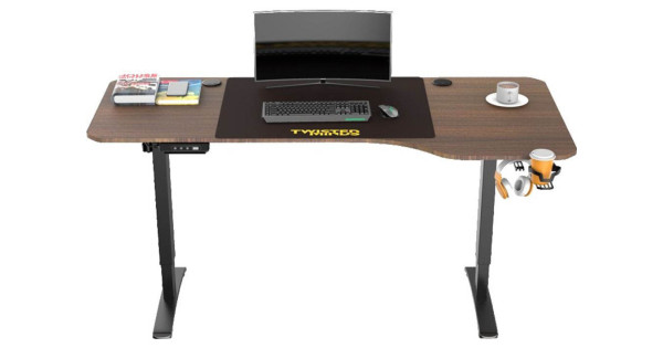 Twisted Minds T Shaped Electric Gaming Desk Table Height Adjustable ...