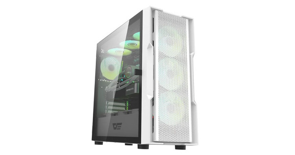 Darkflash Dk431 Mesh ATX Mid Tower Case 4x ARGB Fan - White