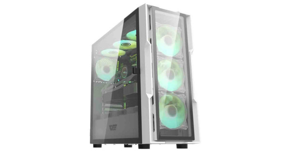 Darkflash Dk431 Glass ATX Mid Tower Case 4x ARGB Fan - White