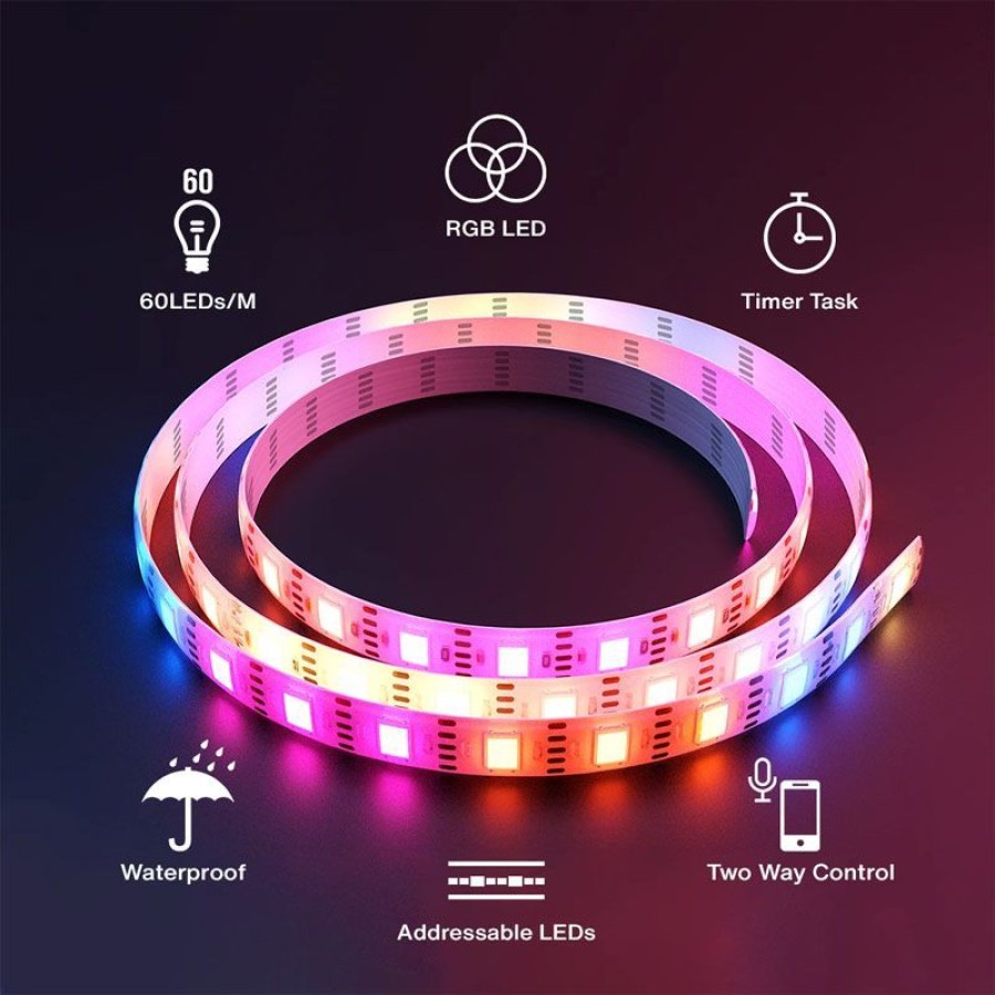 Lifesmart Strip Lights LED Works With Siri - Alexa - Google Assistant ...